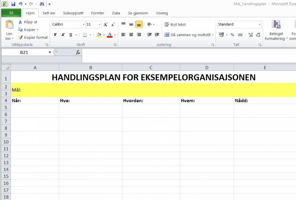 Årshjul og handlingsplan - Batteriet